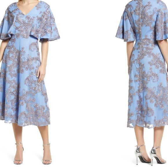 JS Collections | Dresses | Floral Brocade Cocktail A Line Midi Dress Js ...